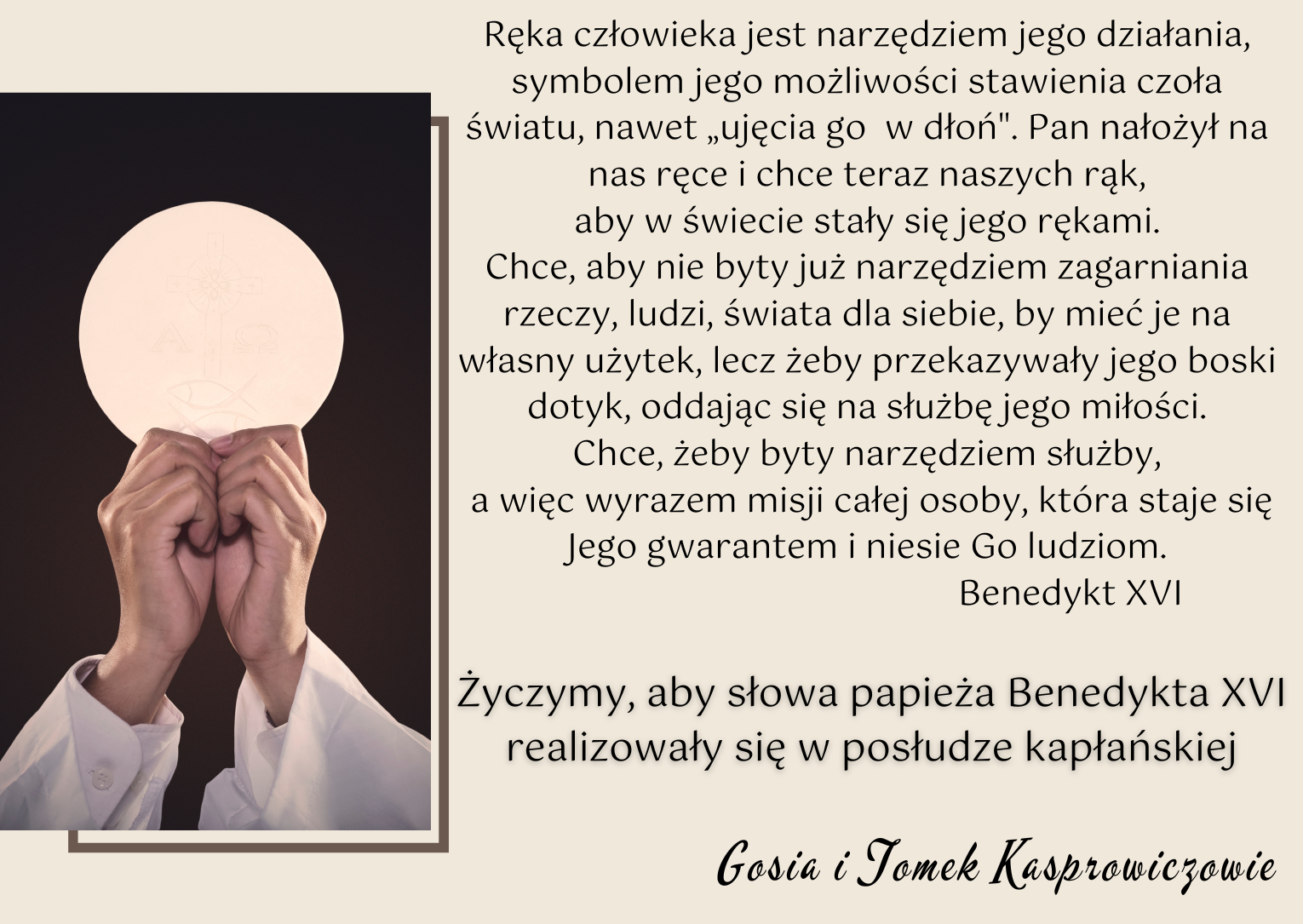 Wielki Czwartek - życzenia dla kapłanów - Domowy Kościół Wielki Czwartek - życzenia dla kapłanów - Domowy Kościół